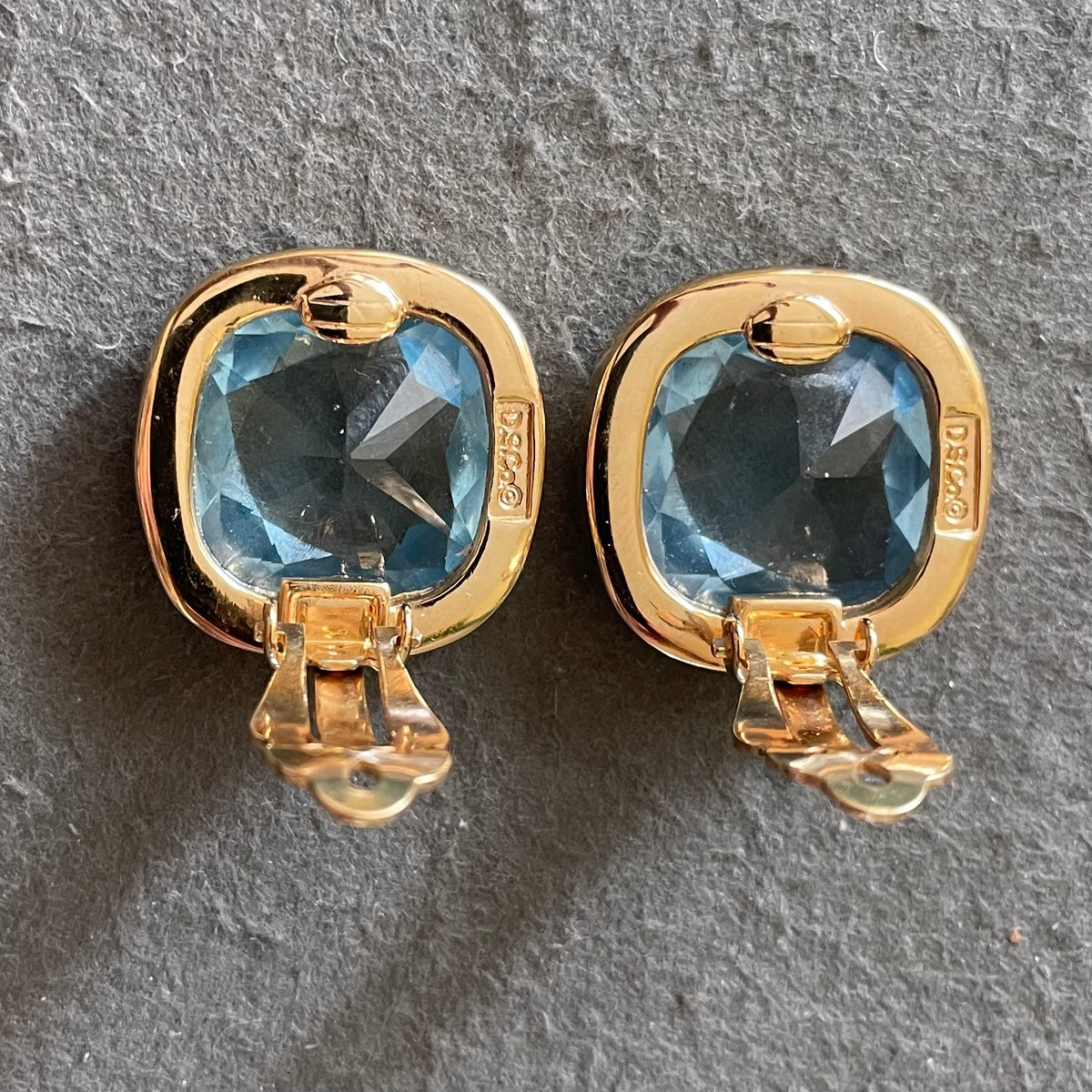 Estate Vintage SAL Signed Daniel Swarovski Crystal Clip-on Earrings ...
