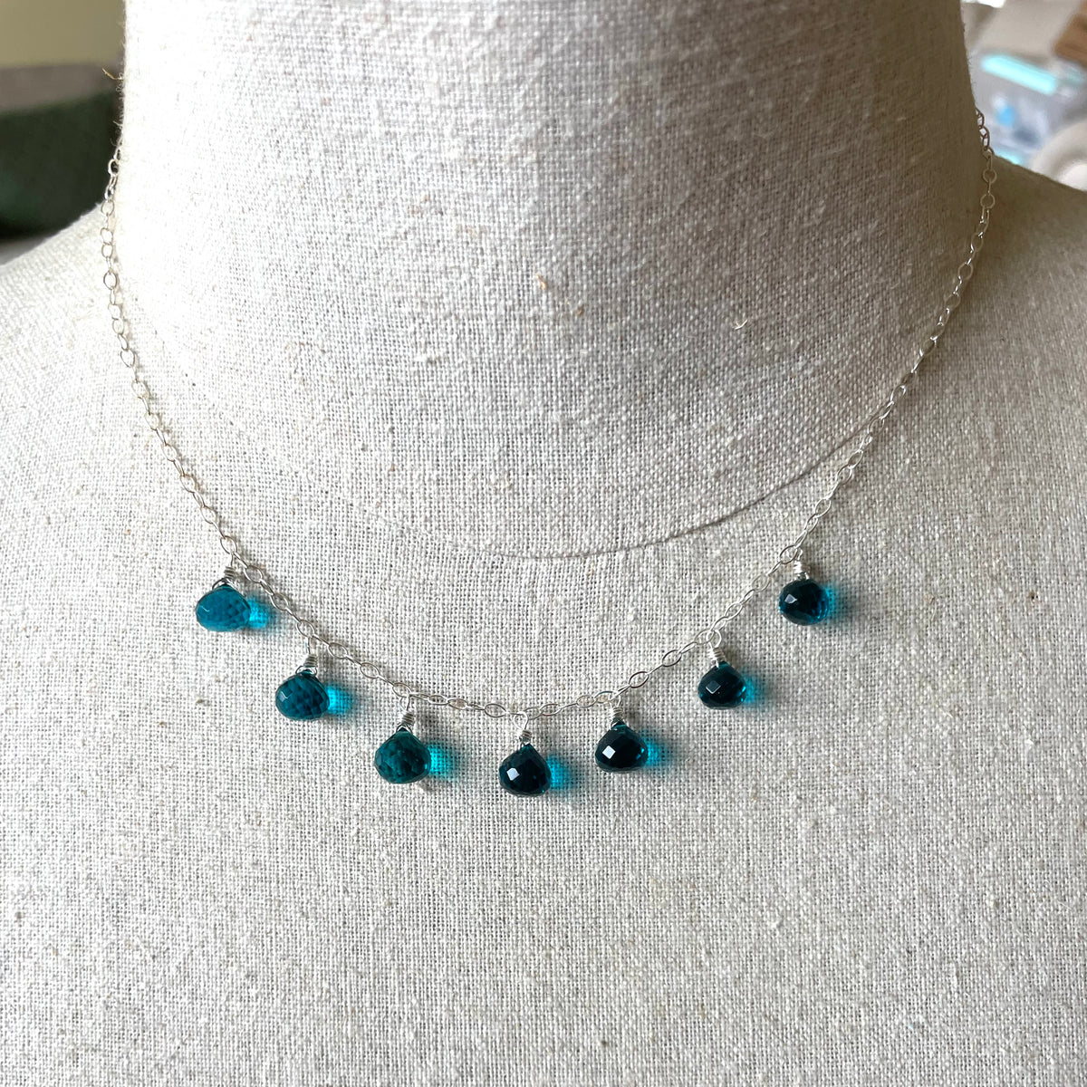 Paraiba blue onion quartz necklace – Sueanne Shirzay Jewelry