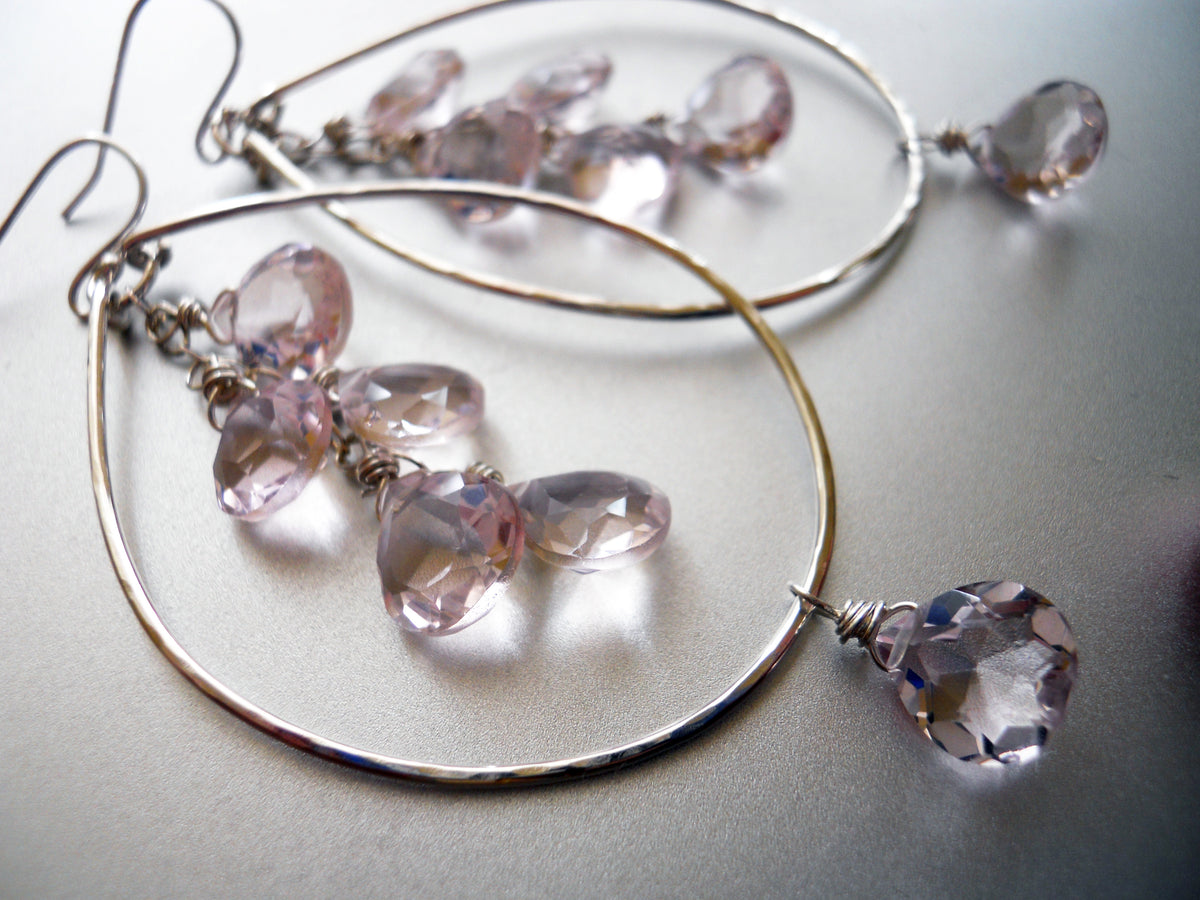 Pink Diamond Double Decker Hoops – Sueanne Shirzay Jewelry